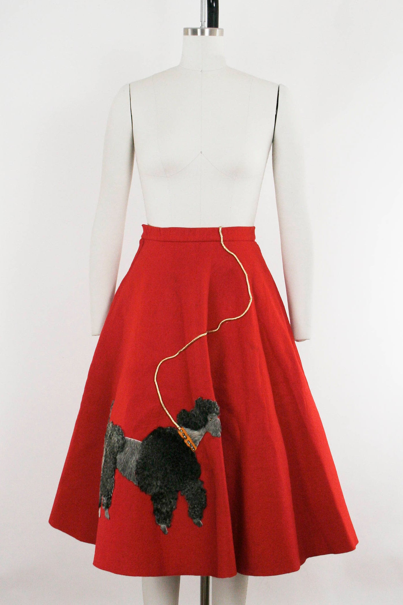 Vintage 1950s Felt Poodle Skirt Applique Cherry Red - Etsy
