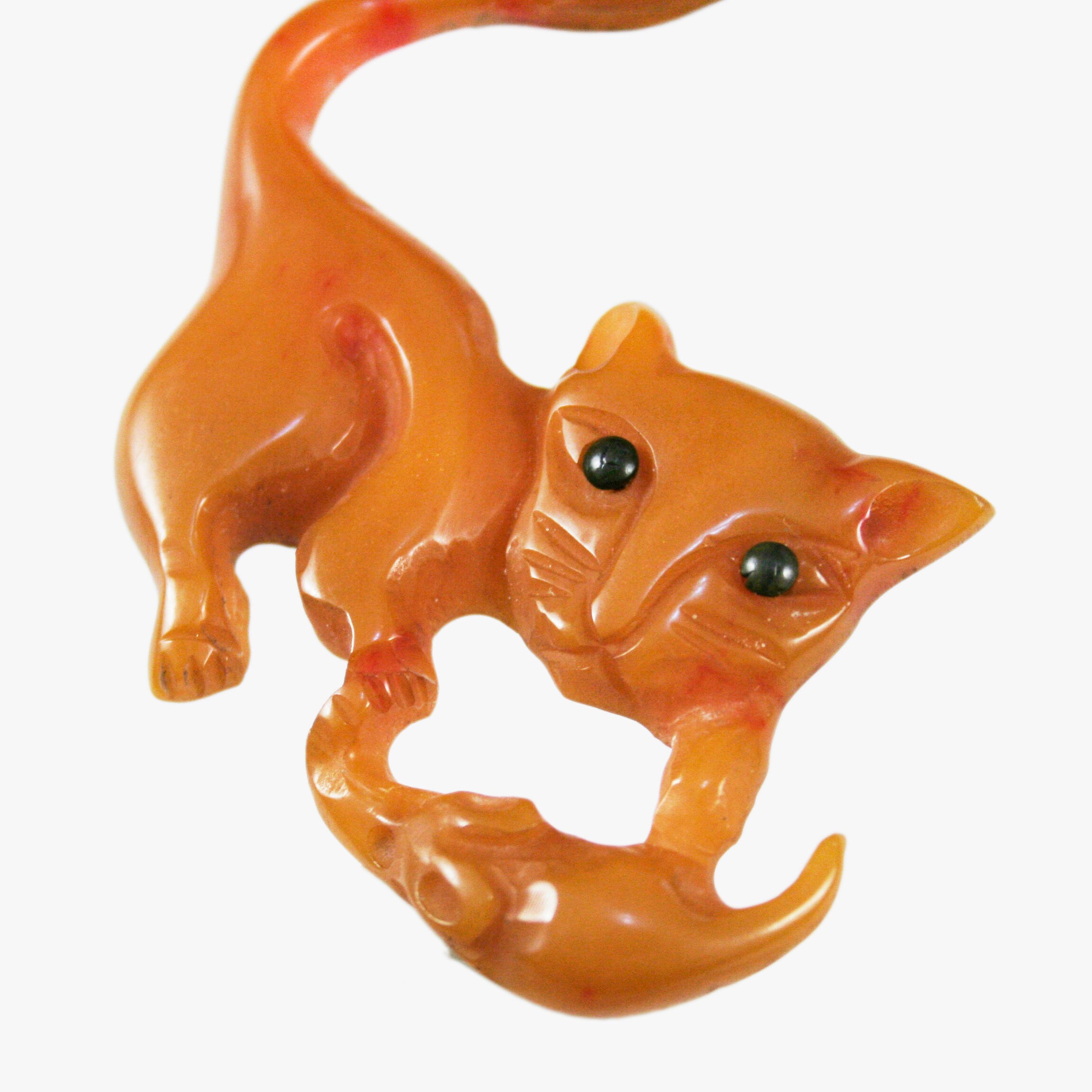 Vintage RARE 1930's Bakelite Brooch - Bakelite Cat Brooch - End of Day ...