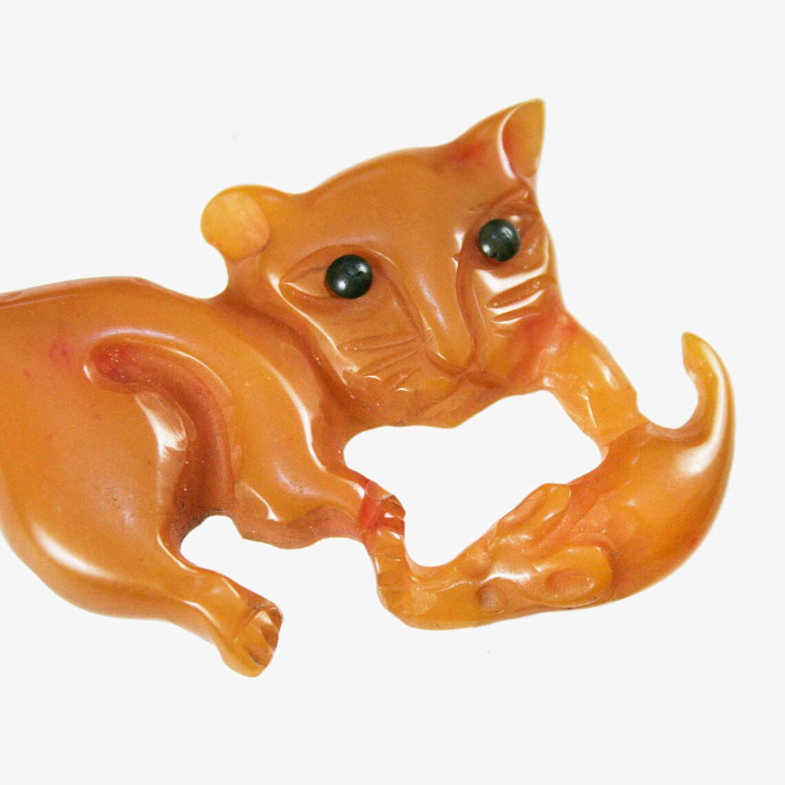 Vintage RARE 1930's Bakelite Brooch - Bakelite Cat Brooch - End of Day ...