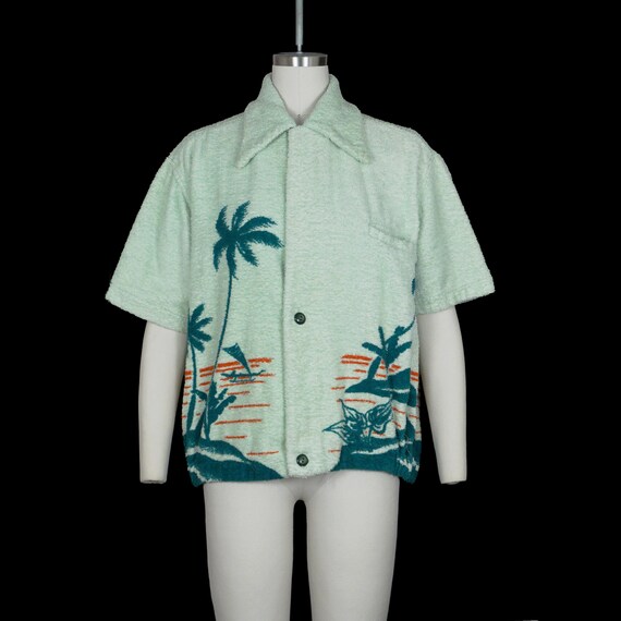 Vintage RARE 1940s Catalina Button Down - Terry Cloth… - Gem
