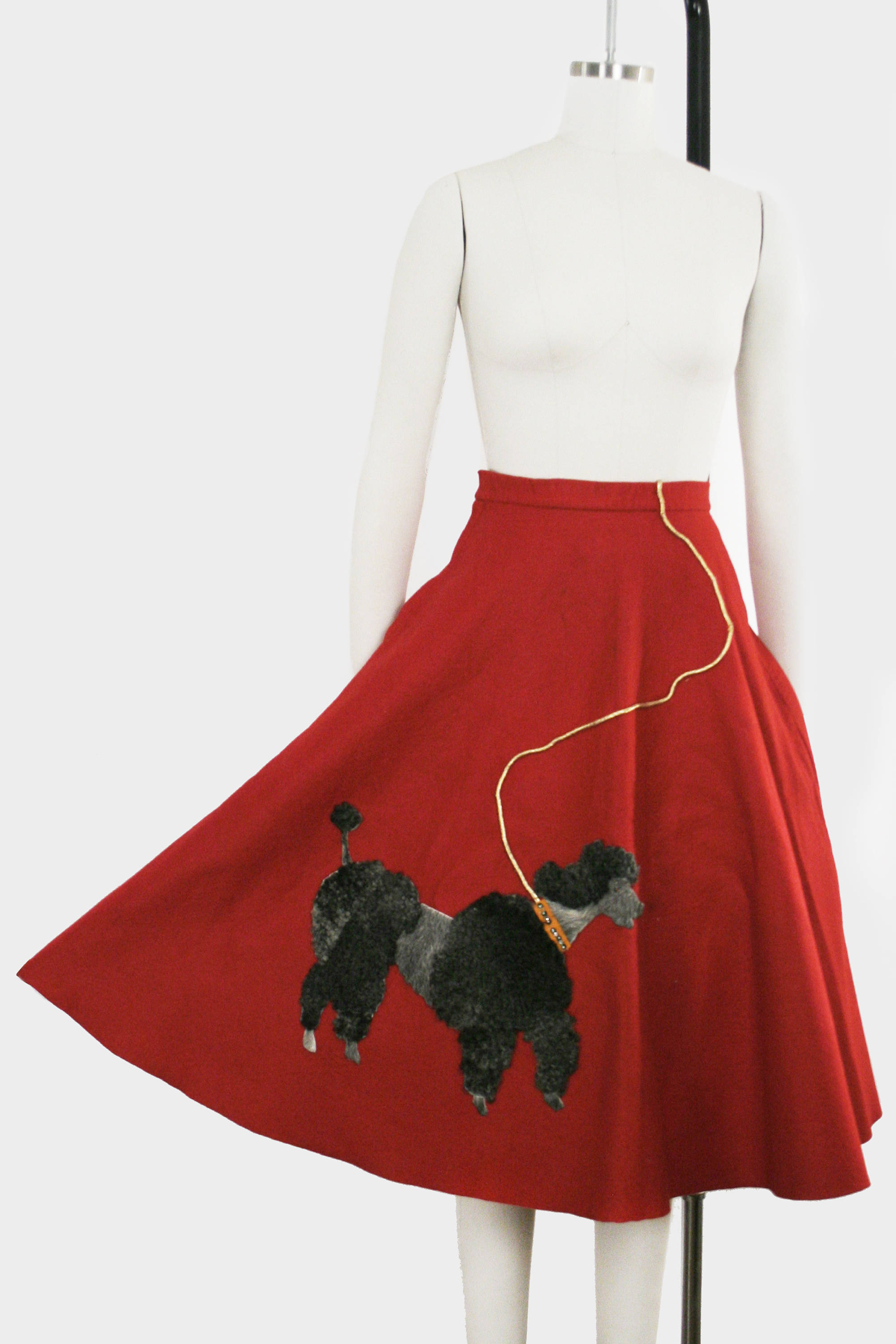 Vintage 1950s Felt Poodle Skirt Applique Cherry Red - Etsy