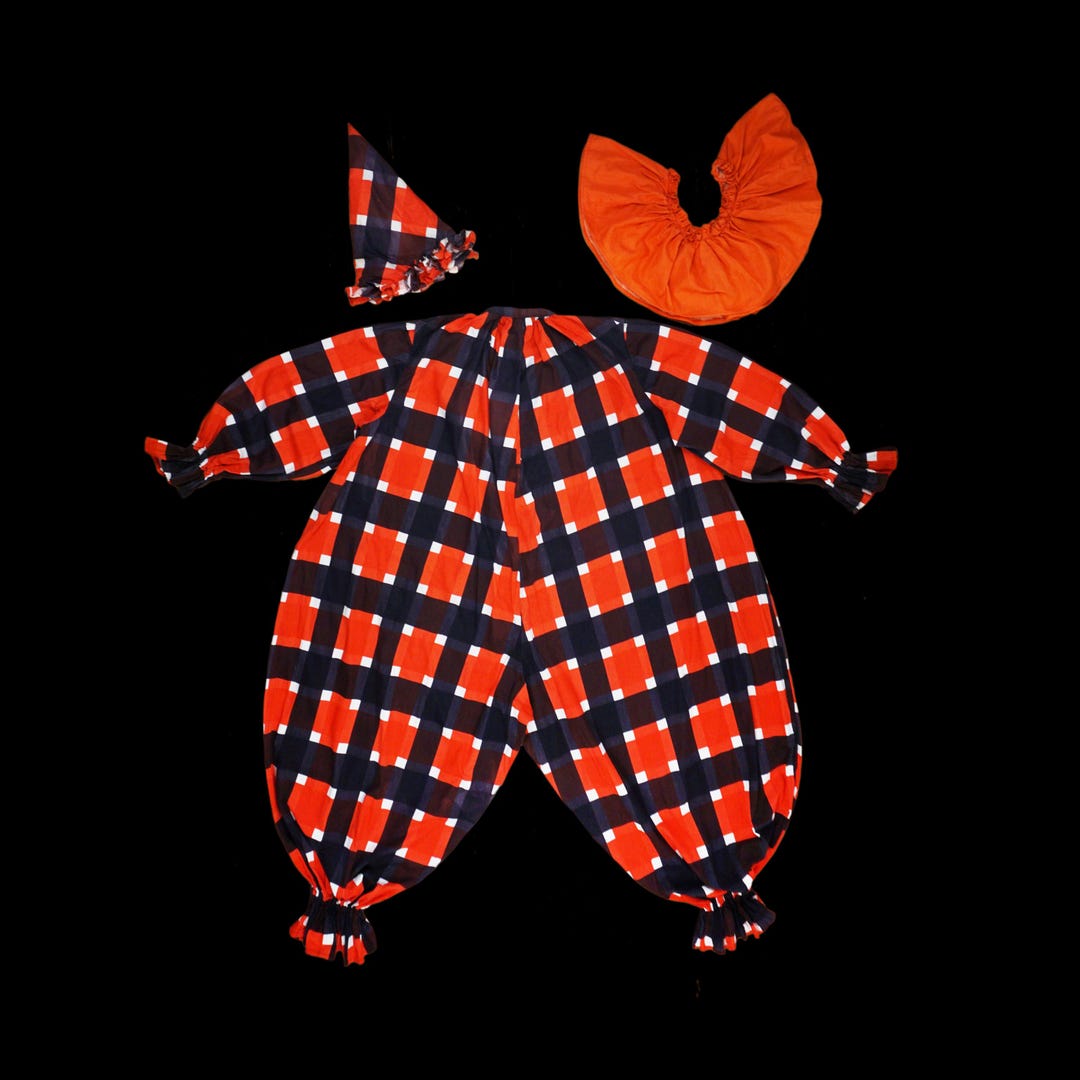 Vintage 1950s Jester Costume - Pointed Hat - Ruffle Collar - Clown ...