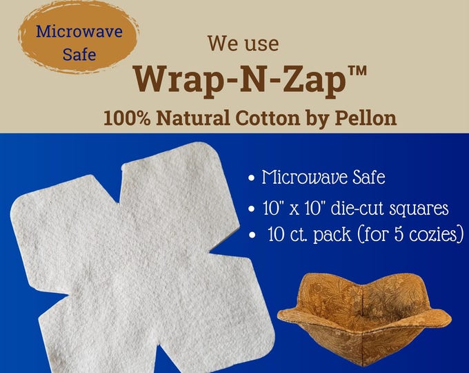 10” Pre-cut Soup Bowl Cozy Batting Squares |100% Cotton Microwave Safe ...