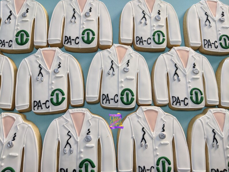 24 White Doctors Lab Coat Personalized Name Custom Cookies - Etsy