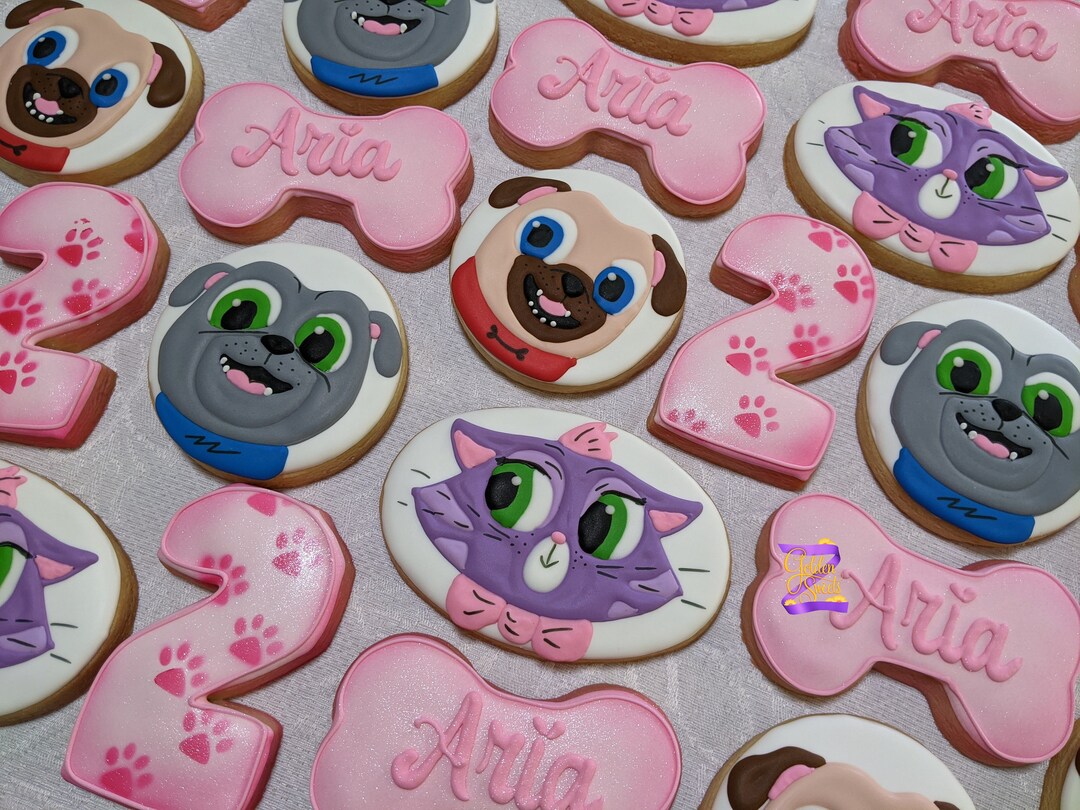 Puppy Dog Pals Personalized Birthday Girl 24 Decorated Cookies, Kids ...