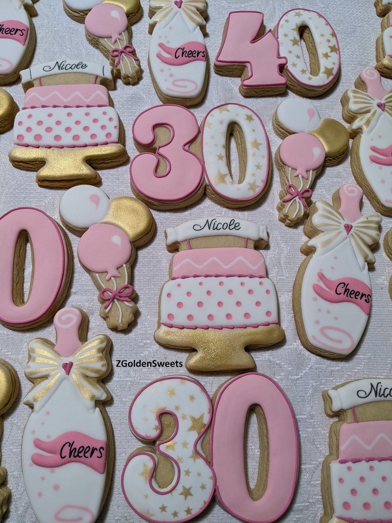 30th Birthday Party 24 Personalized Decorated Cookies - Etsy