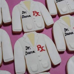 24 White Doctors Lab Coat Personalized Name Custom Cookies - Etsy