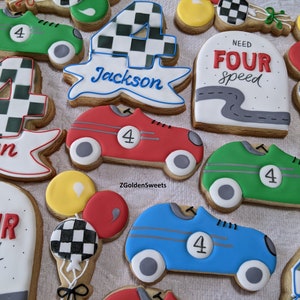 Need 4 Speed Vintage Racing Car 4th Birthday Boy 24 Decorated Cookies ...