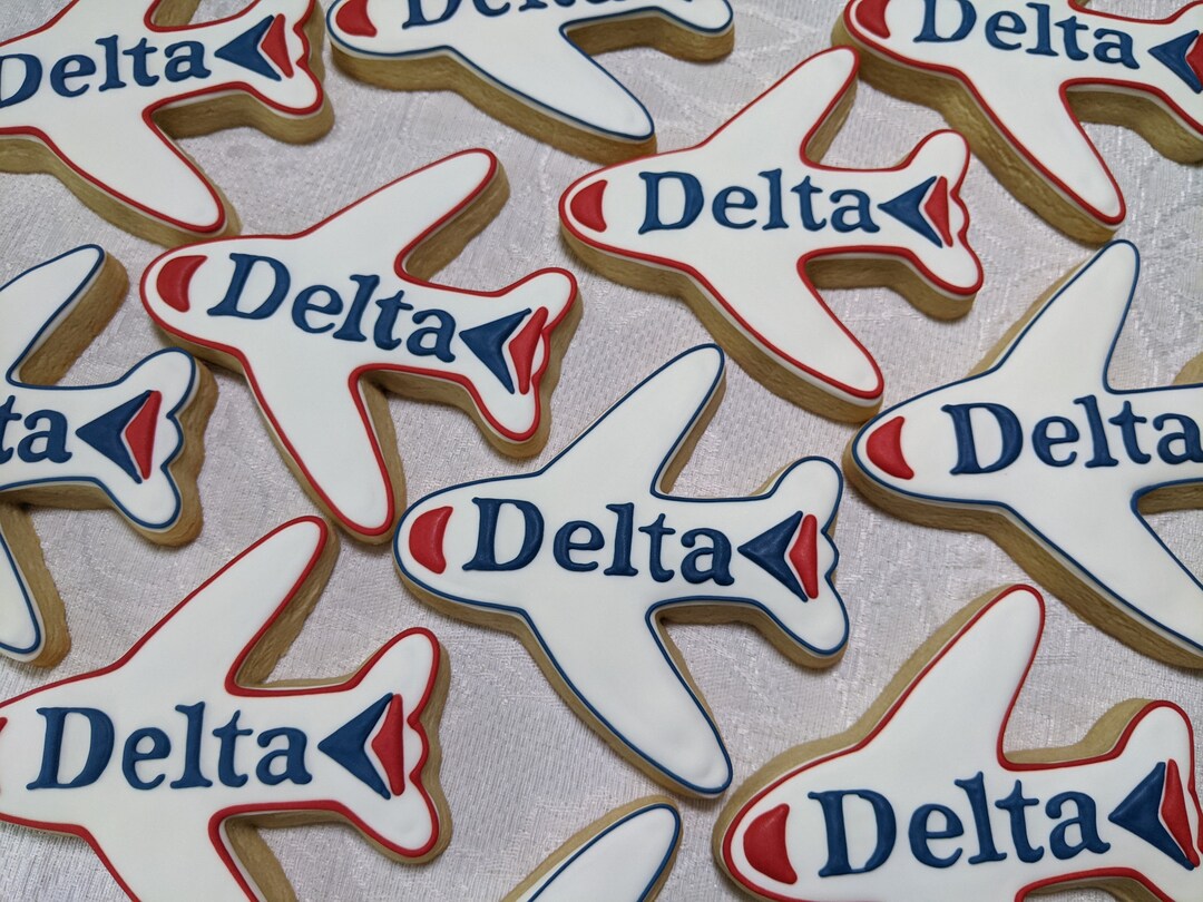 24 Airplane Customized Logo Sugar Cookies, Airlines Name Company Party ...