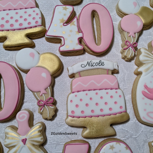 Happy Birthday 40th Cookies - Etsy