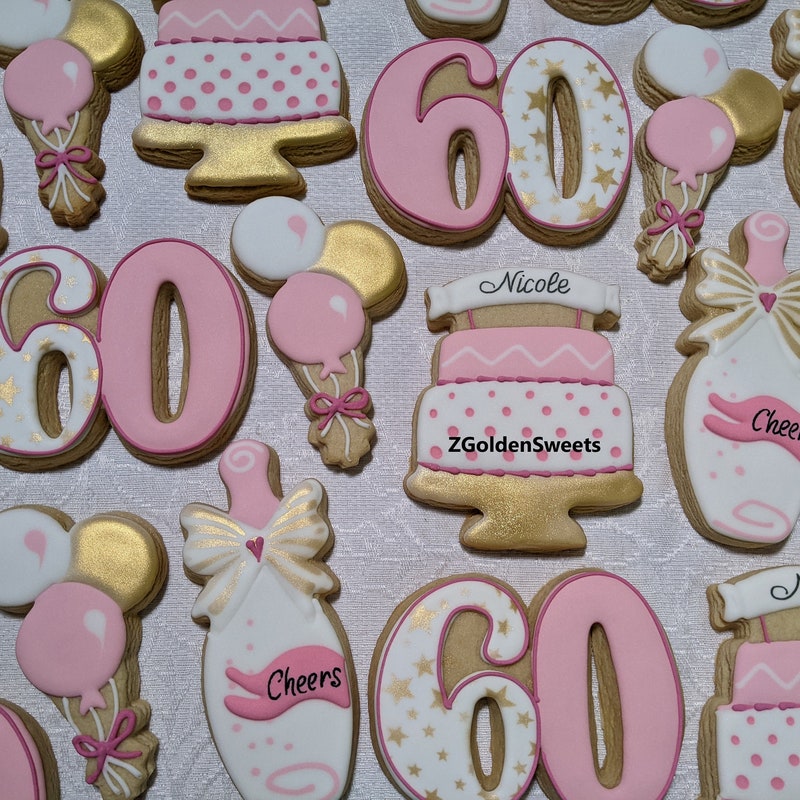 60th Birthday Cookies - Etsy