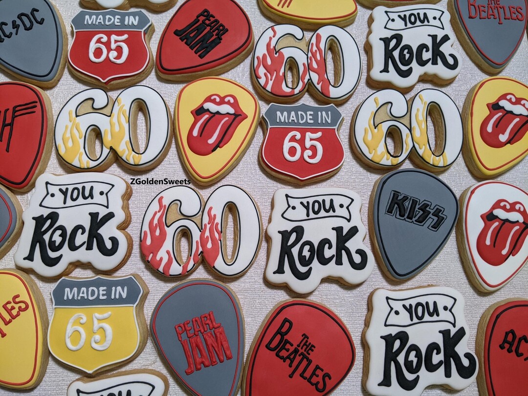 60th Birthday Party You Rock With Large Guitar Picks Rock Band Names 24 ...