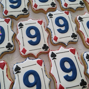 24 Age Personalized Large Playing Cards Decorated Cookies, Bridge Poker ...