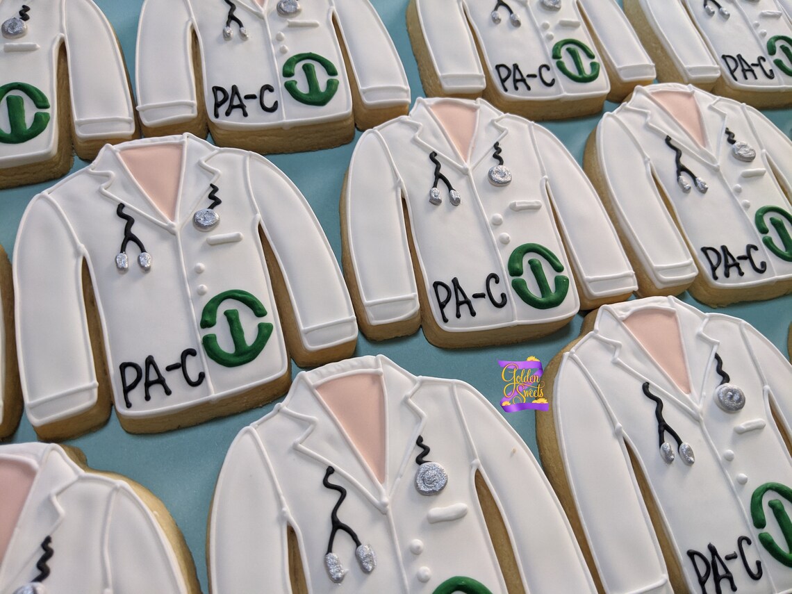 24 White Doctors Lab Coat Personalized Name Custom Cookies - Etsy