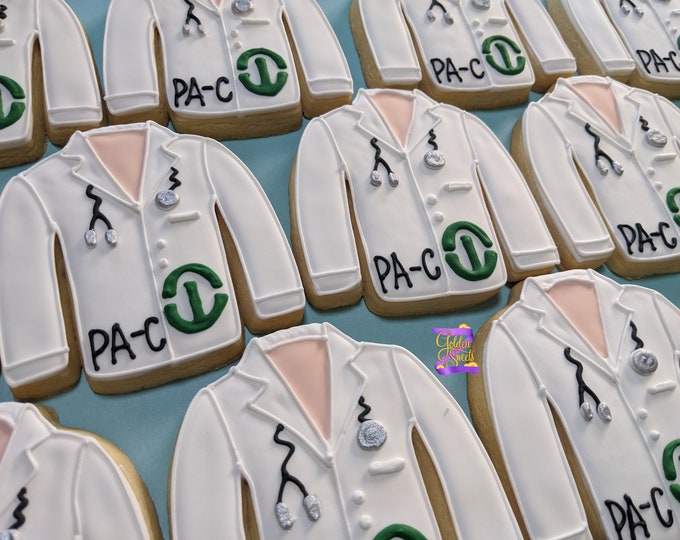 24 White Doctors Lab Coat Personalized Name Custom Cookies - Etsy
