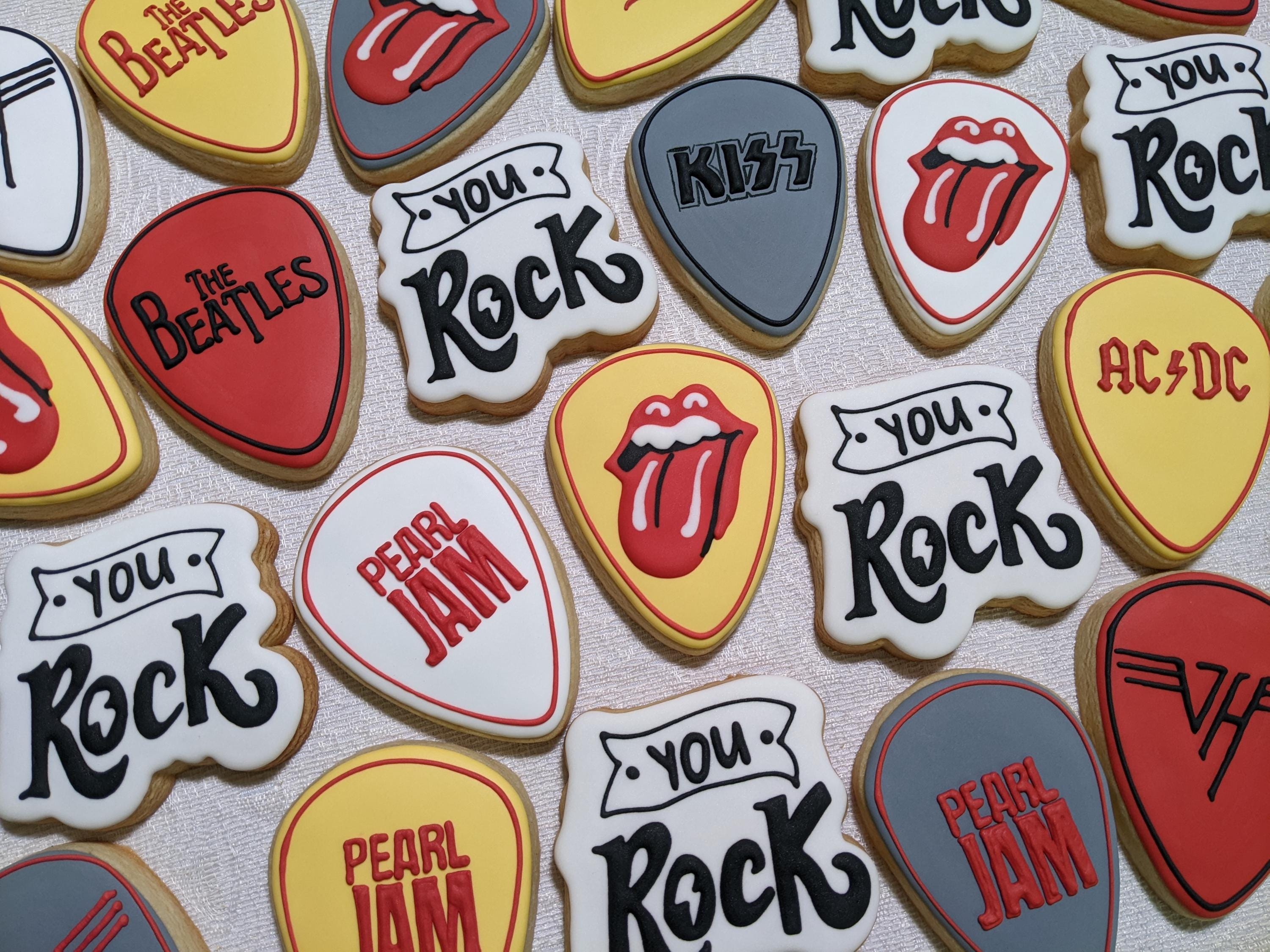24 Happy 50th Birthday Celebration Decorated Cookies, You Rock Message ...