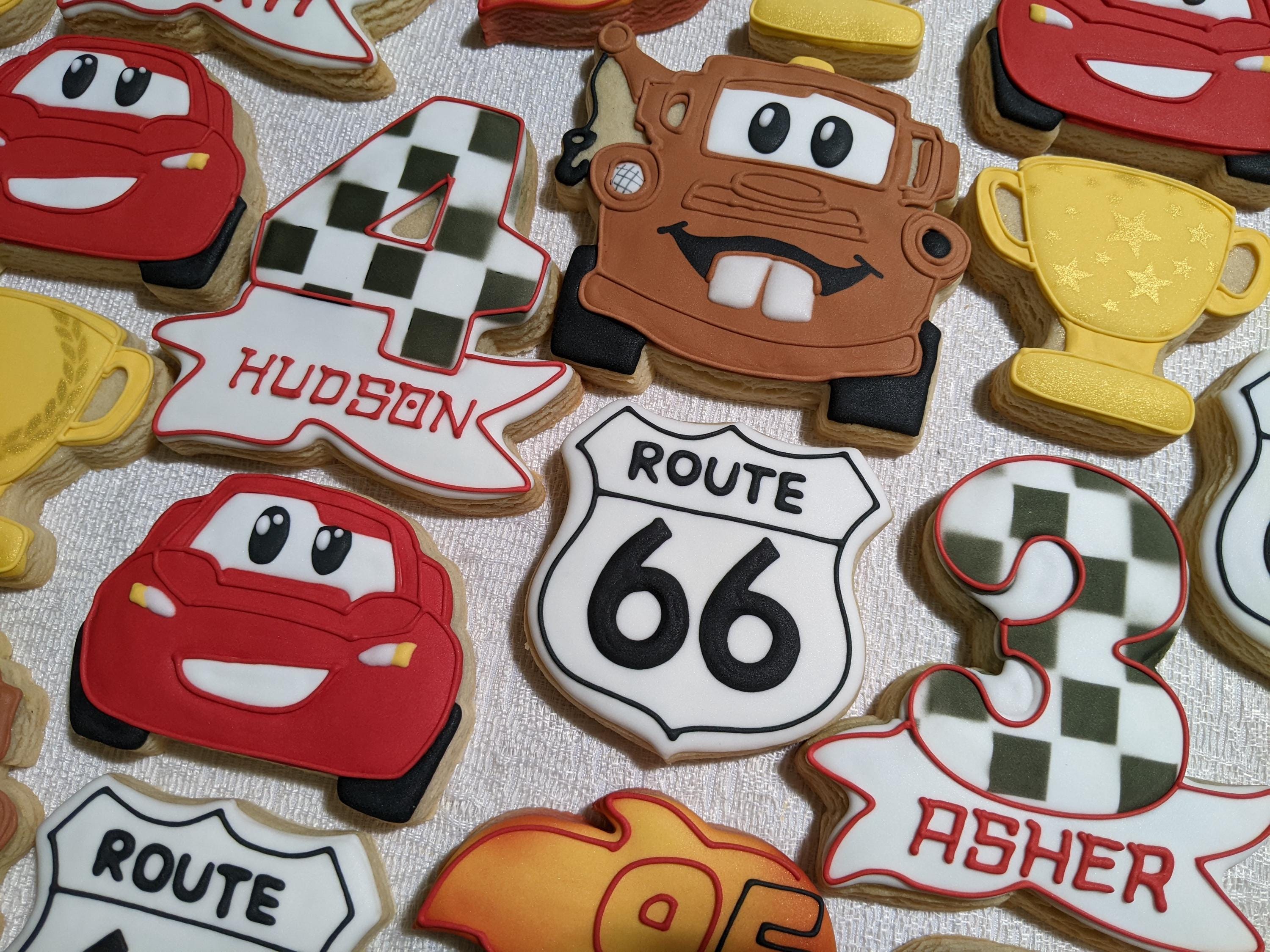 Racing Car Design Theme Personalized Birthday 24 Decorated Cookies ...