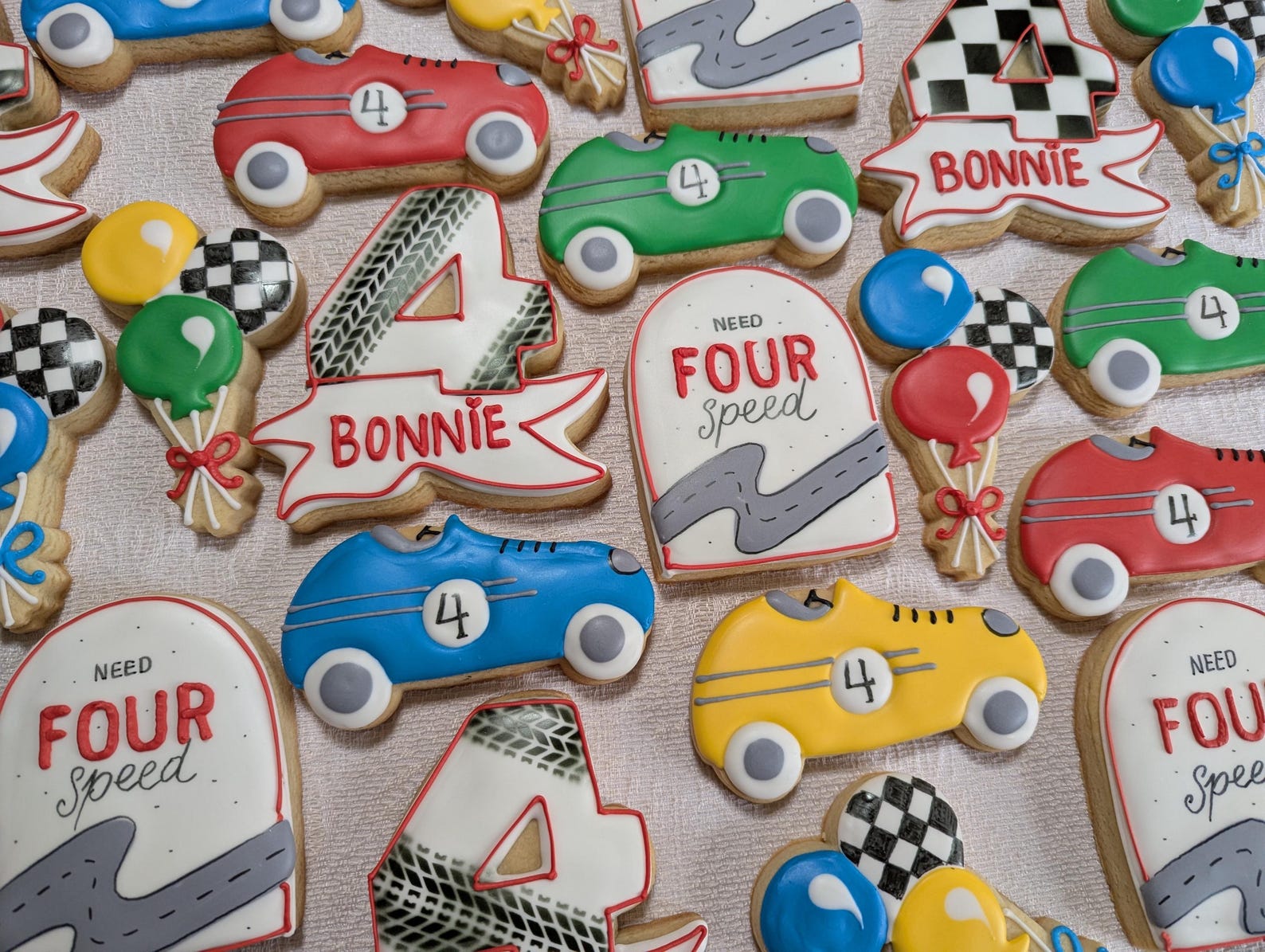 Need 4 Speed Vintage Racing Car 4th Birthday Boy 24 Decorated Cookies ...