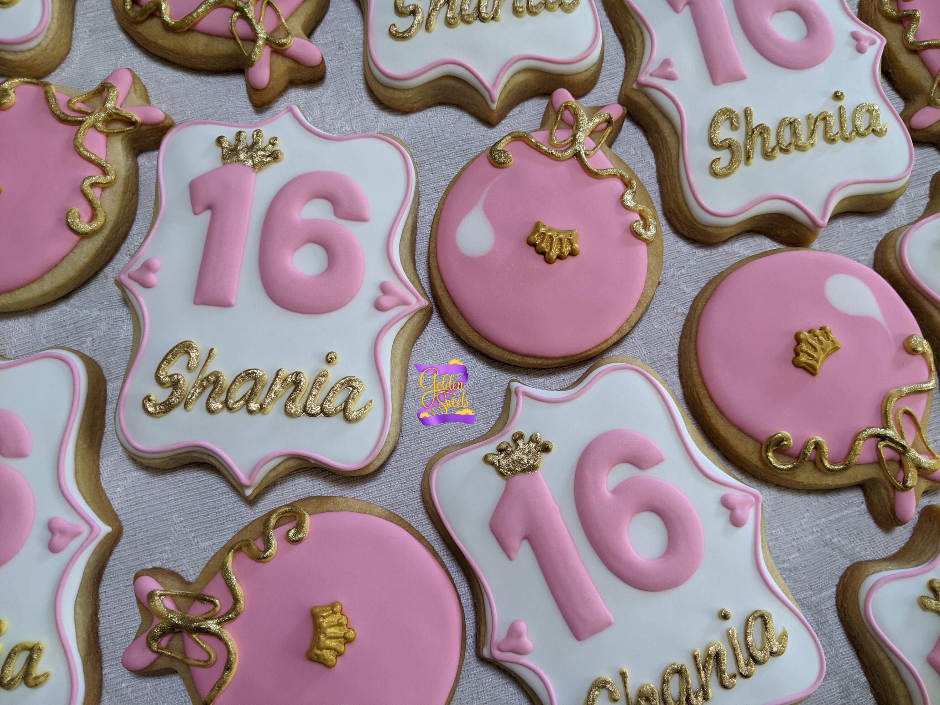 24 Sweet Sixteen Happy Birthday Princess Custom Cookies - Etsy