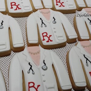 24 White Doctors Lab Coat Personalized Decorated Cookies, Medical ...
