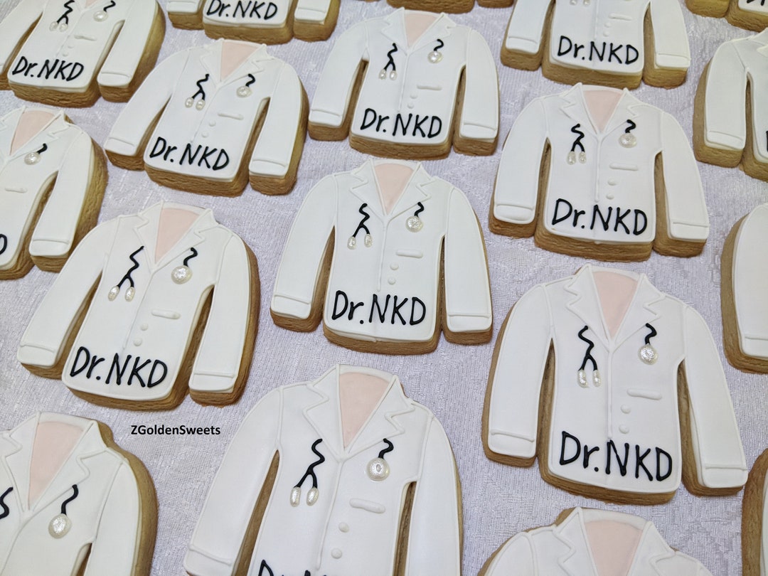 24 White Doctors Lab Coat Personalized Decorated Cookies, Medical ...