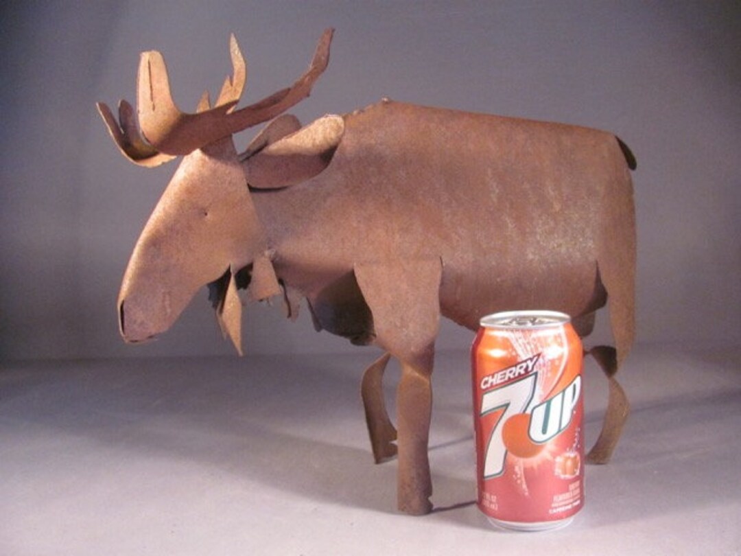 Vintage Moose Rusted Metal Sculpture Figurine Rustic Metal Moose Folk ...