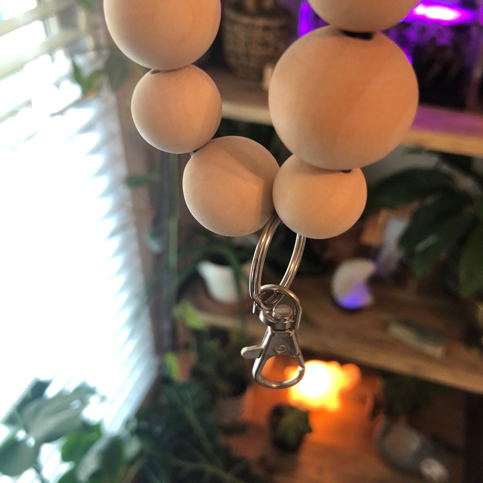 Wooden Bead Key Ring - Etsy