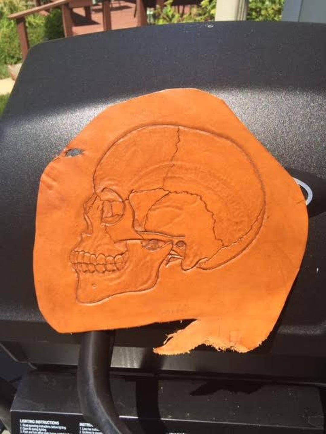 Original Hand Tooled Leather Art. Skull. Handcrafted Wall - Etsy