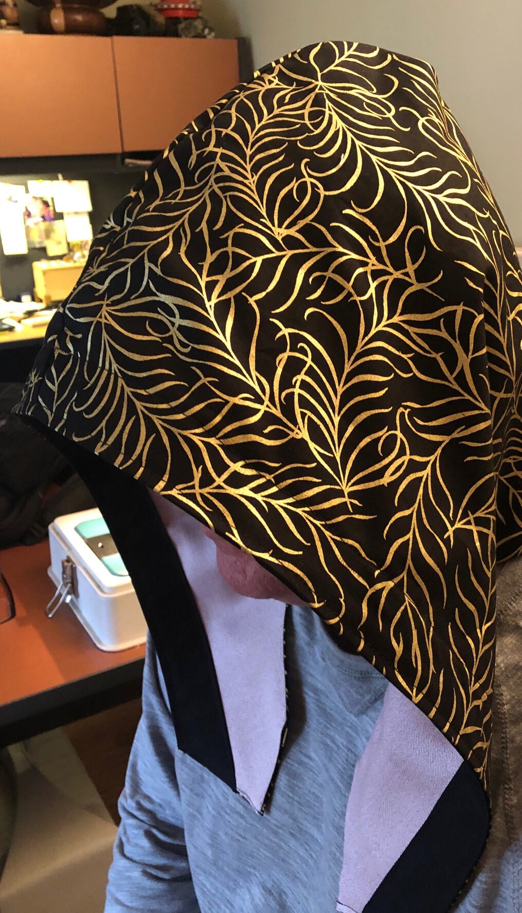 Handmade Grounding & EMF Shielding Festival Hood. Black W/gold - Etsy
