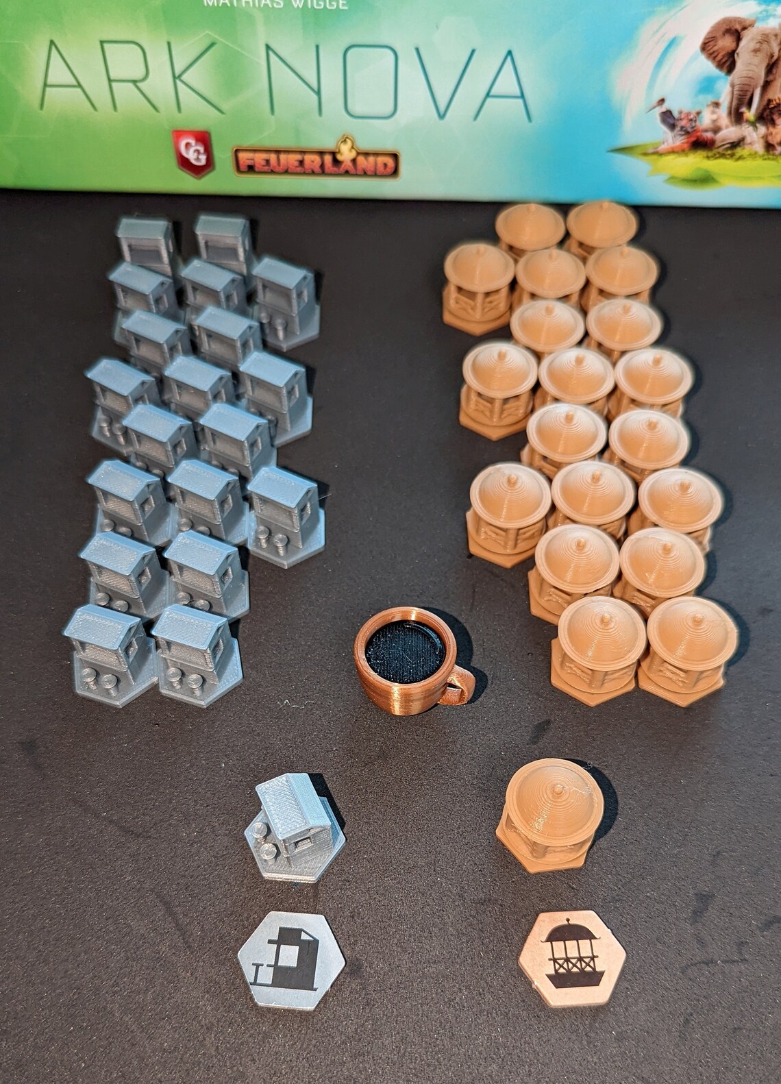 41-piece Upgrade Set for Ark Nova (20 Pavilions, 20 Kiosks, & 1 Coffee ...
