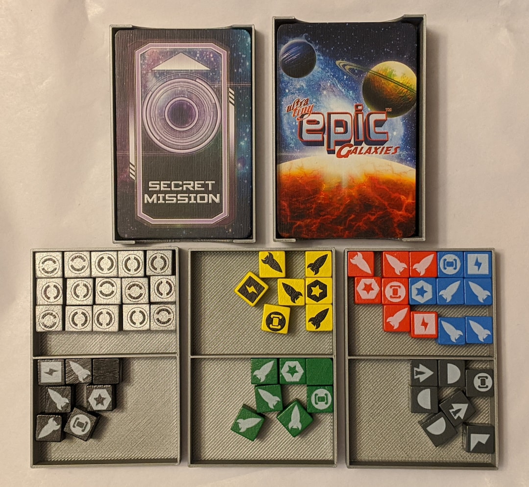 Ultra Tiny Epic Galaxies Organizer: Sparkling Silver/blue Box Insert - Etsy
