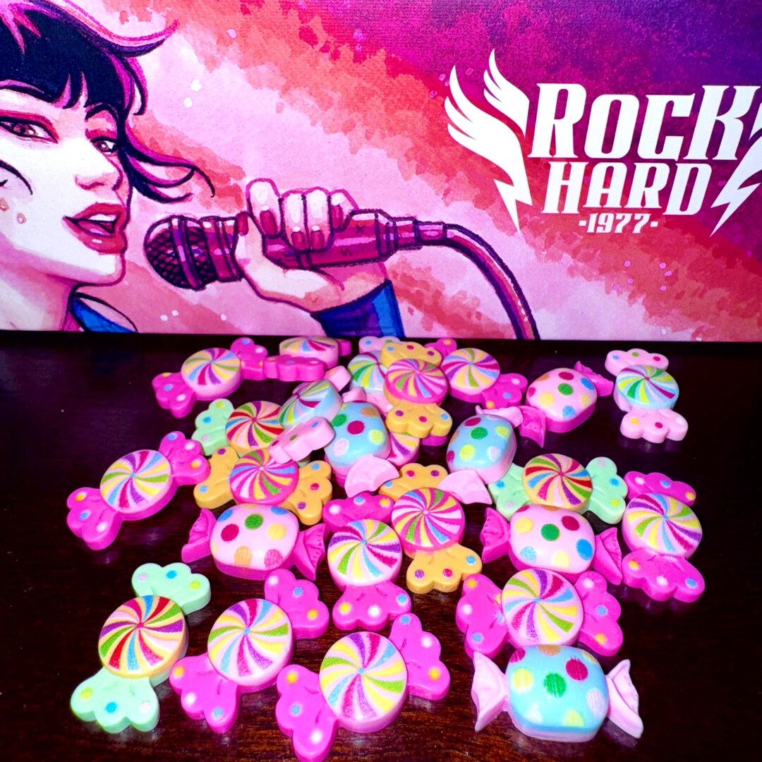 ROCK HARD 1977 Board Game 25 Candy Token Upgrades -- so Much Better ...