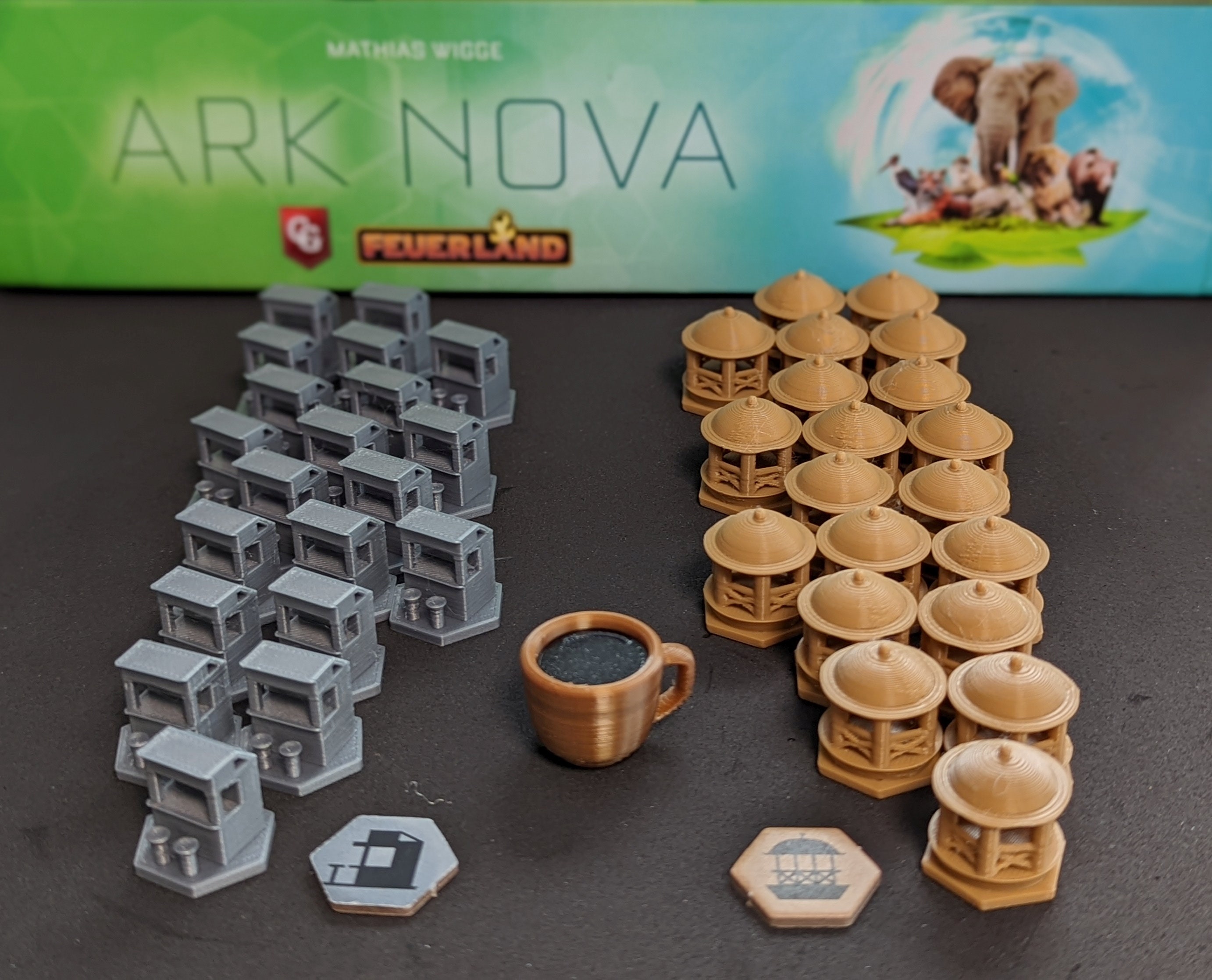 41-piece Upgrade Set for Ark Nova (20 Pavilions, 20 Kiosks, & 1 Coffee ...