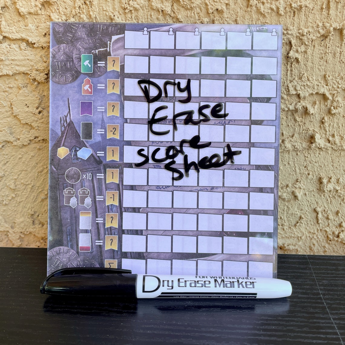 Architects Board Game: Acrylic Dry Erase Score Sheet With Marker - Etsy