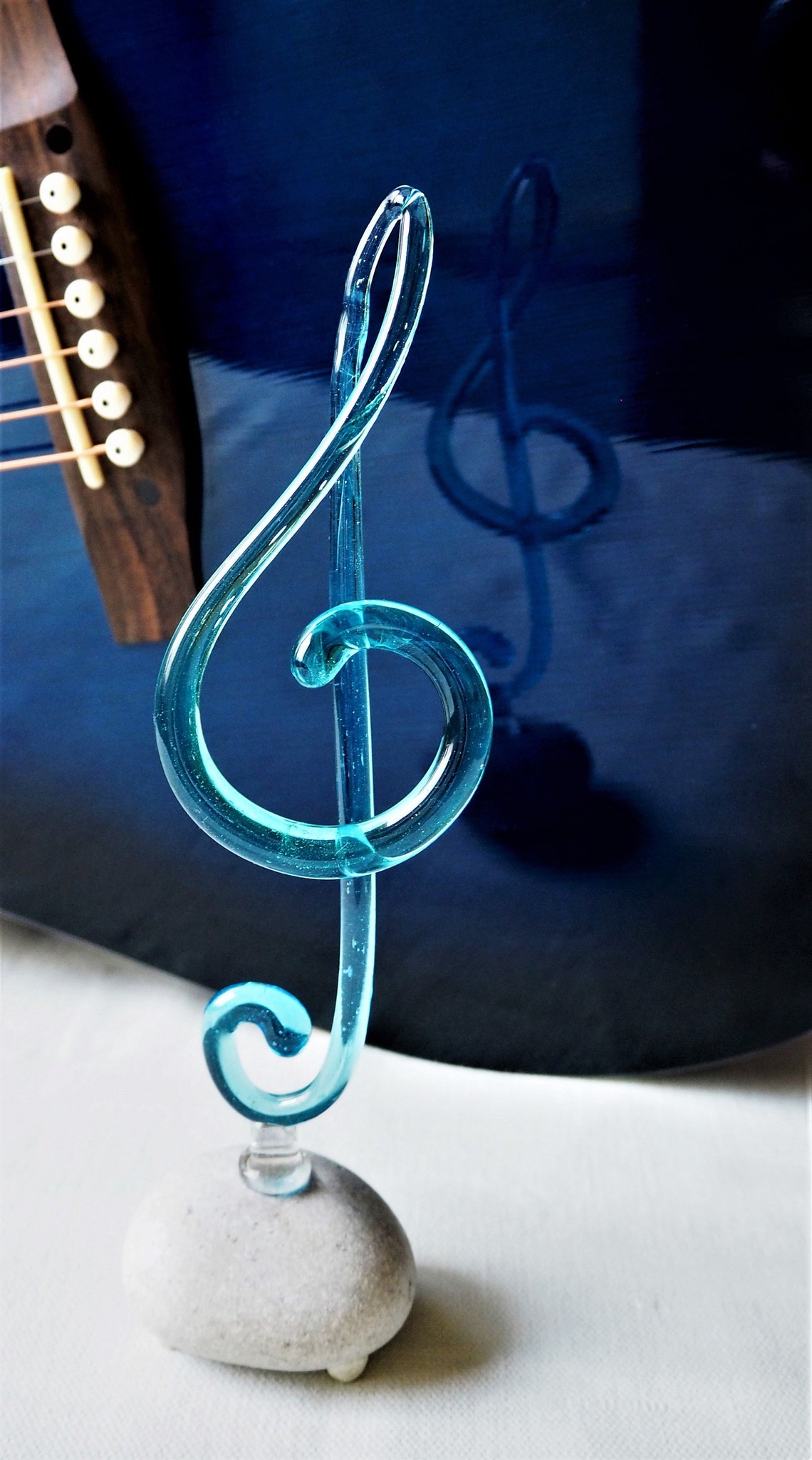 Blue Glass Treble Clef Sculpture / Music School Graduation - Etsy