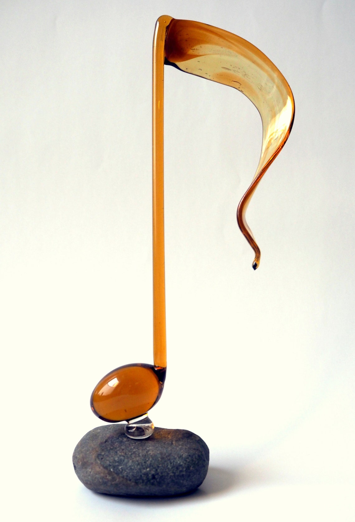 Amber Glass Note Figurine / Collectible Music Symbol Sculpture - Etsy