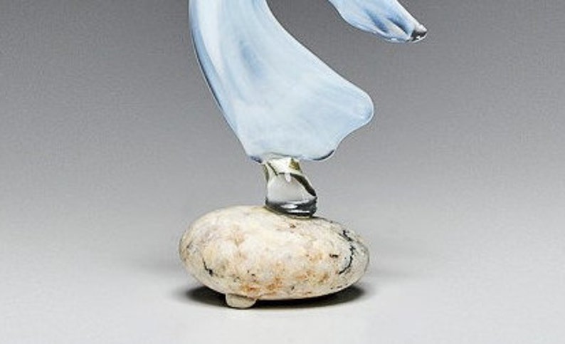 White Glass Easter Angel Figurine With Horn / Guardian Angel - Etsy