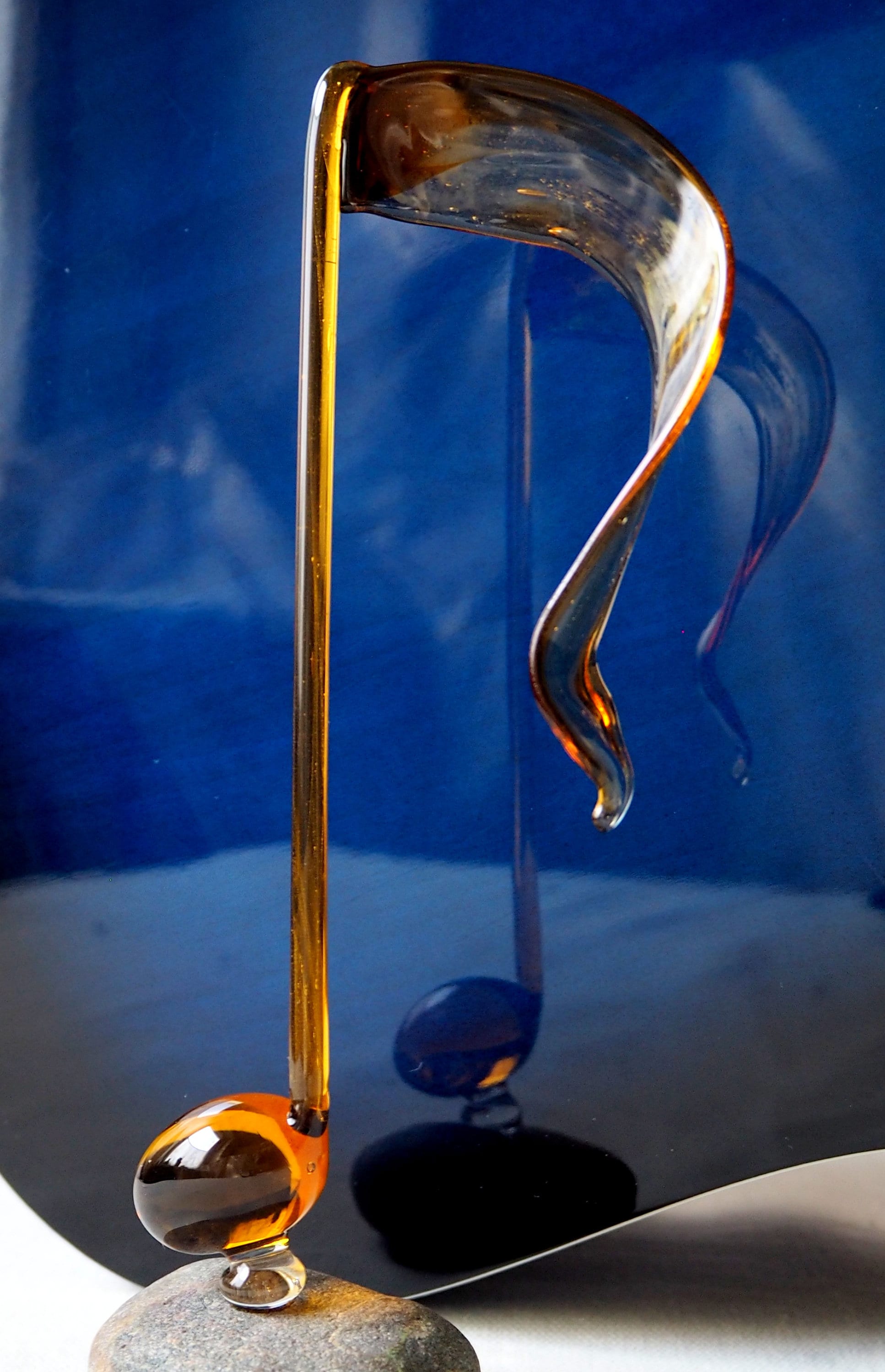 Amber Glass Note Figurine / Collectible Music Symbol Sculpture - Etsy