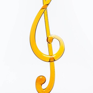 Gold Yellow Glass Treble Clef Statue / Music School Graduation Gift ...