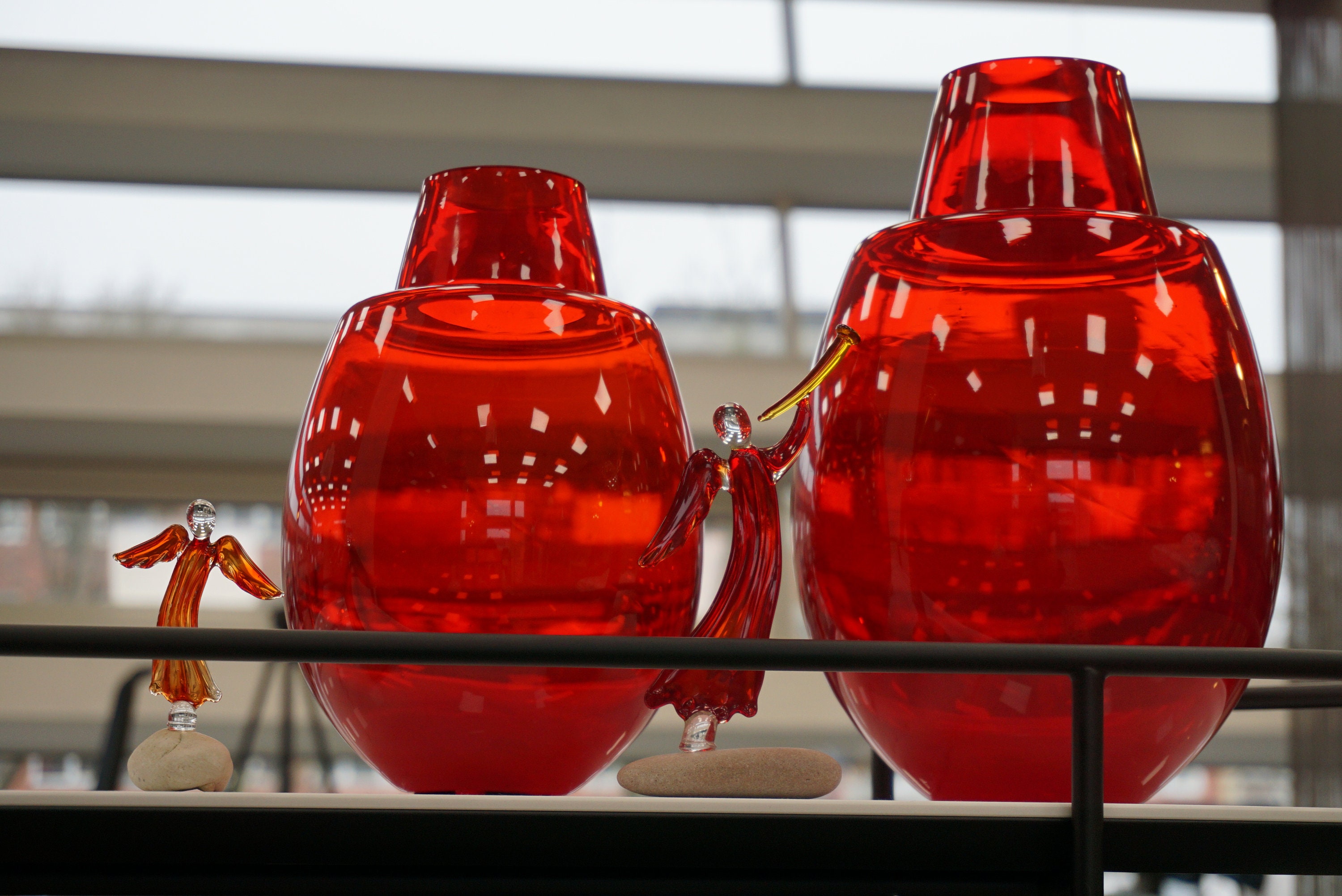 Easter Red Glass Angel Figurine Angel Wings Guardian Angel | Etsy