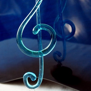 Blue Glass Treble Clef Sculpture / Music School Graduation Gift ...