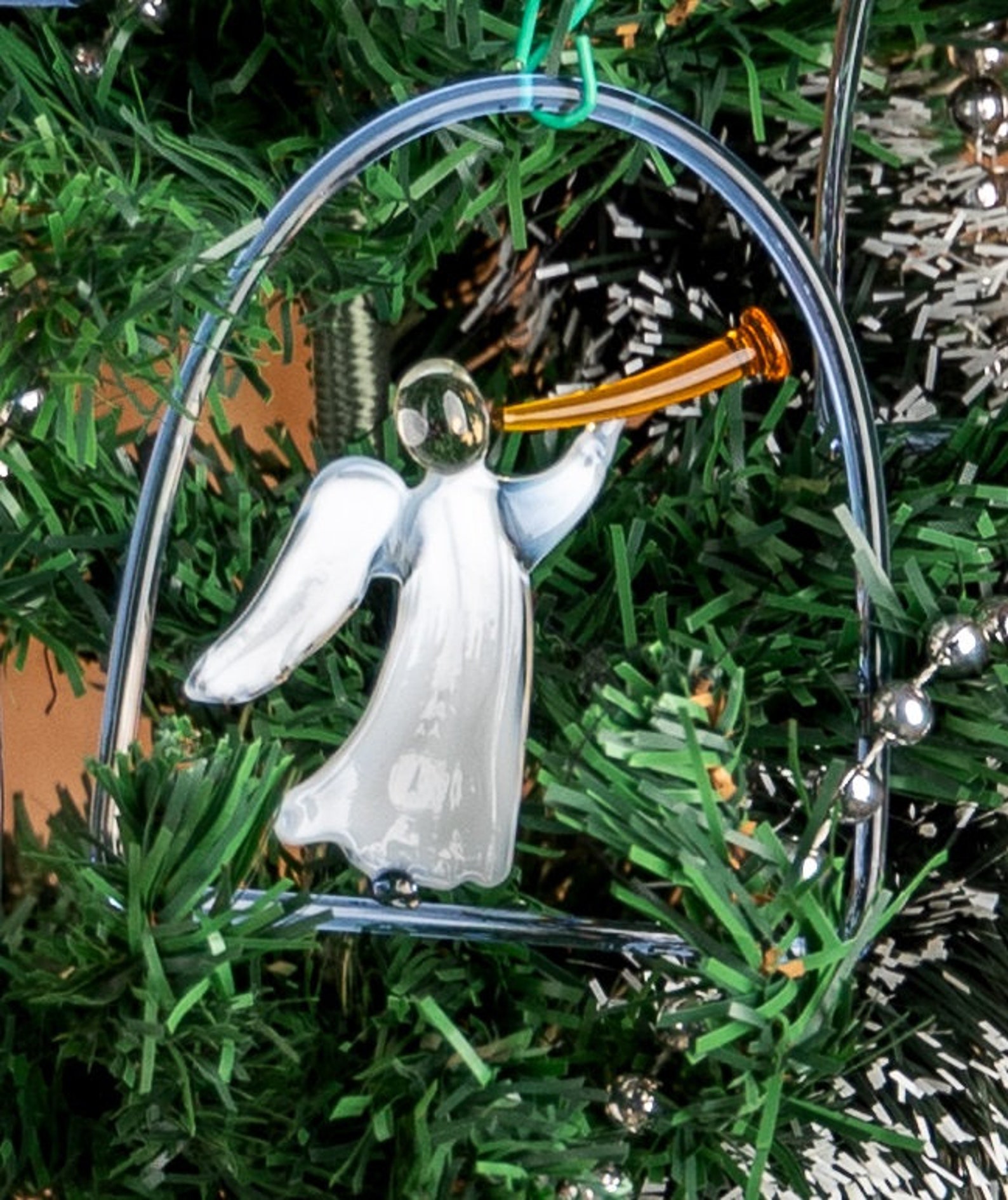 Red Glass Window Angel Figurine With Trumpet Mother's | Etsy