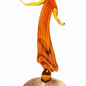Fairy Glass Figurine | Woman Glass Sculpture | Orange Glass Girl ...