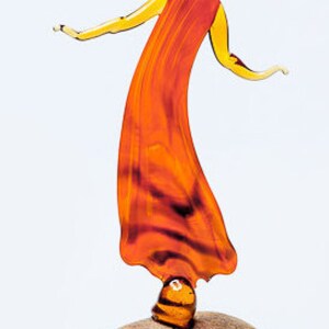 Fairy Glass Figurine | Woman Glass Sculpture | Orange Glass Girl ...