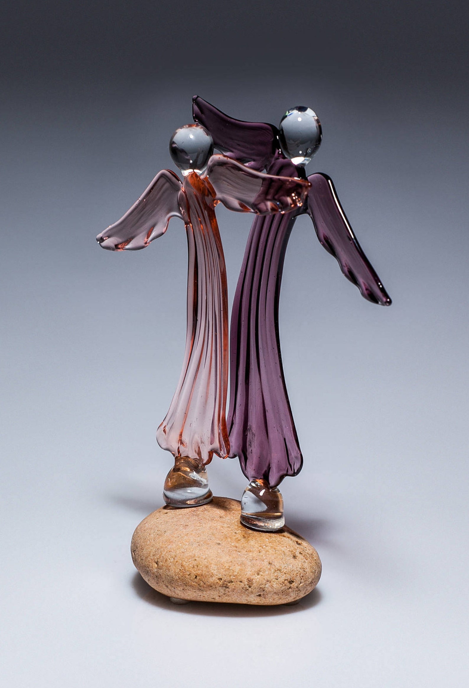 Glas Statue lila Engel Engel Paar Figur Eltern des - Etsy.de