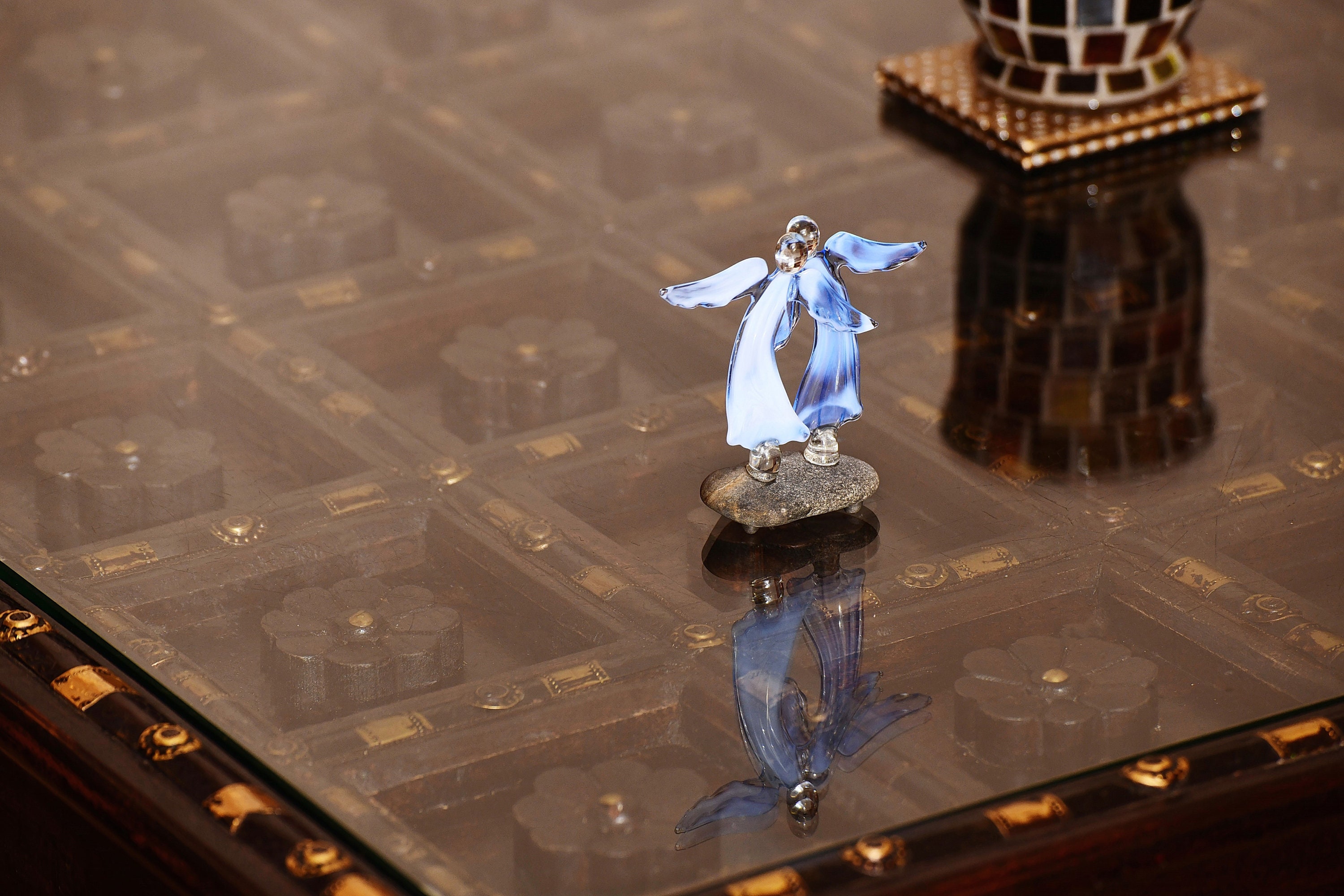 Two Small Glass Angels Couple Gift Gift for Twins Blue | Etsy