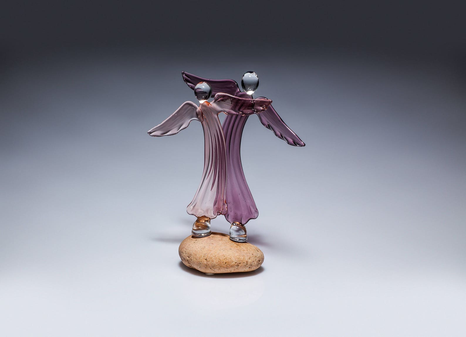 Glas Statue lila Engel Engel Paar Figur Eltern des - Etsy.de