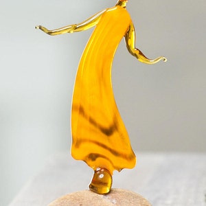 Fairy Glass Figurine | Woman Glass Sculpture | Orange Glass Girl ...