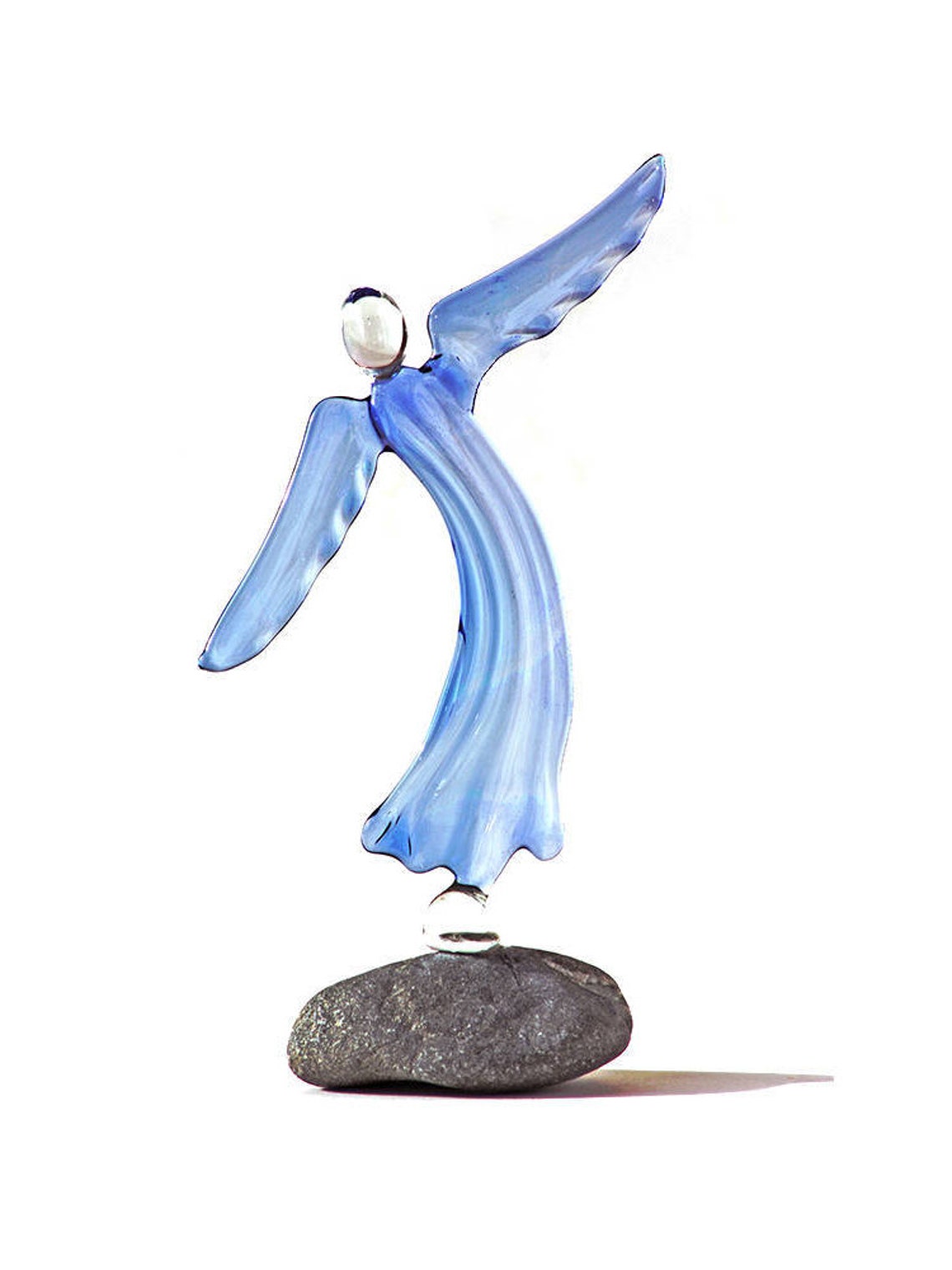 Blaue Glas Engel Figur / Transparente Glaskunst / Engelsflügel - Etsy ...