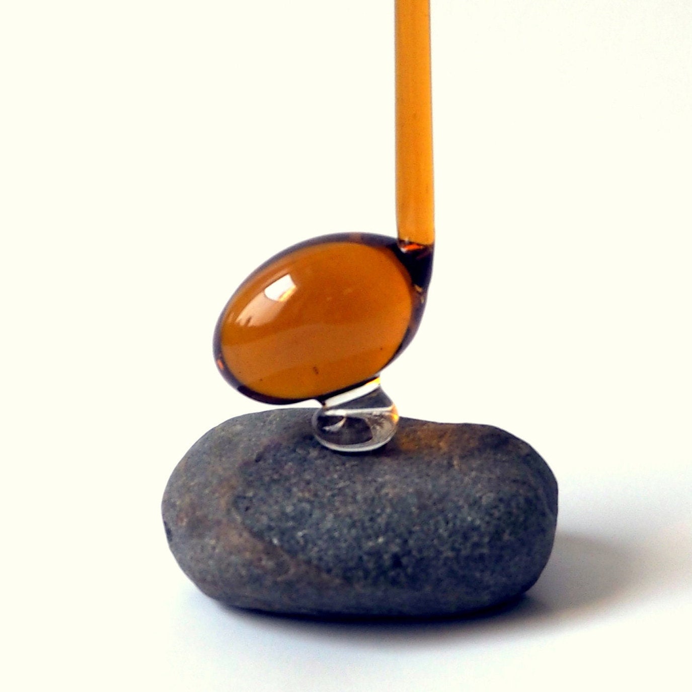 Amber Glass Note Figurine / Collectible Music Symbol Sculpture - Etsy